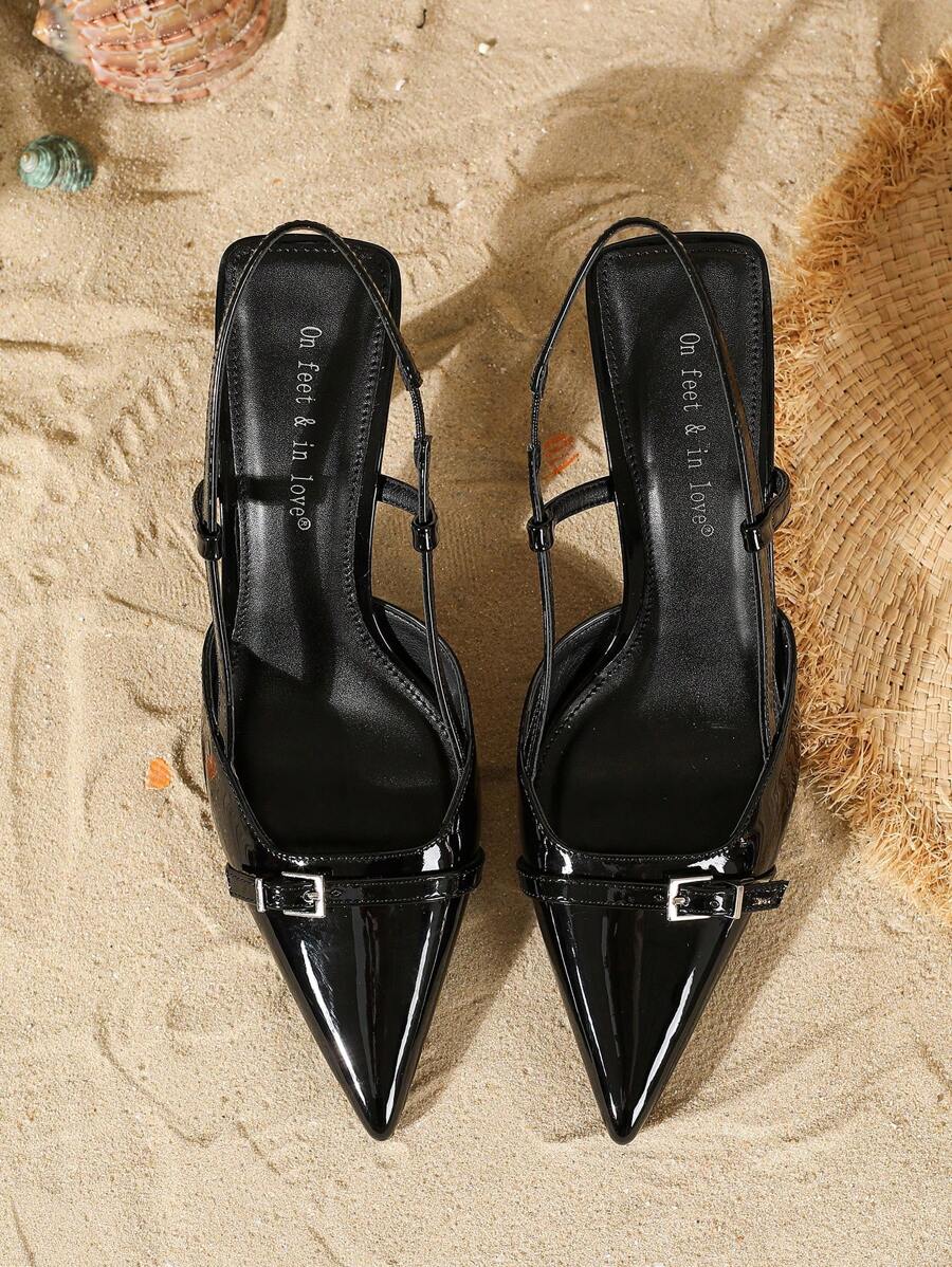 Sapatos de Salto Alto de Revestido de Ponta Fina para Mulheres com ...