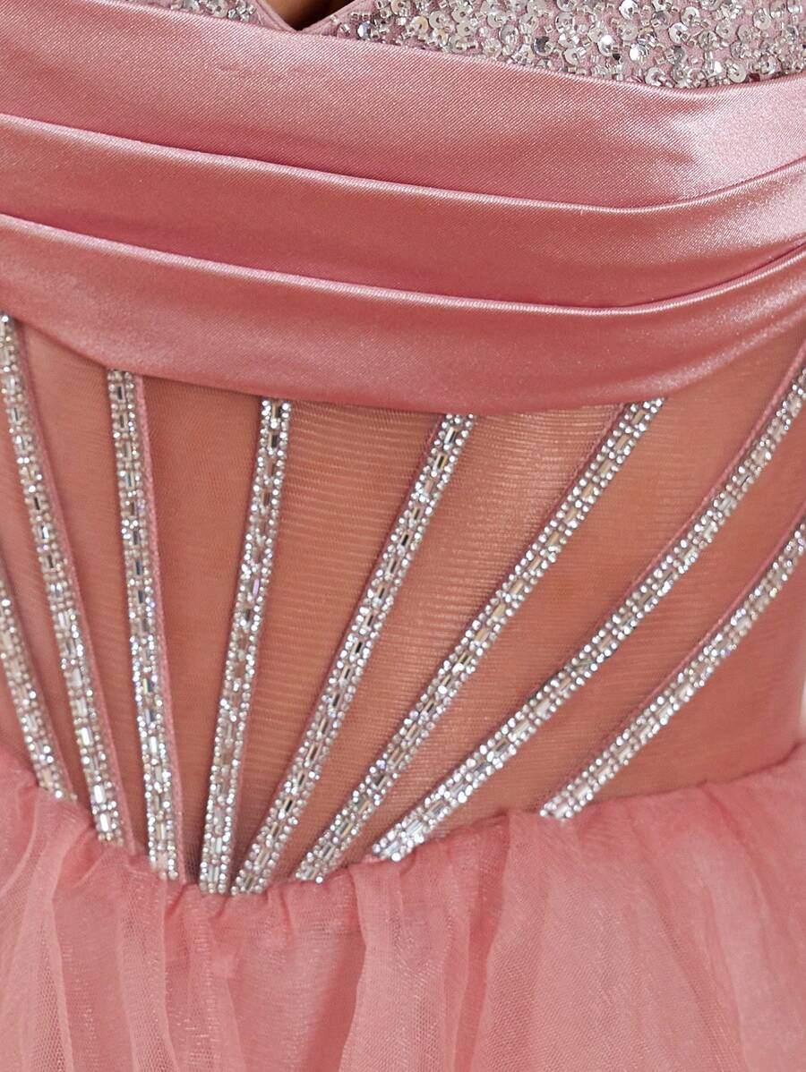 Vestidos Formais De Noite De Cristal Brilhante Com Fenda Alta E Fenda
