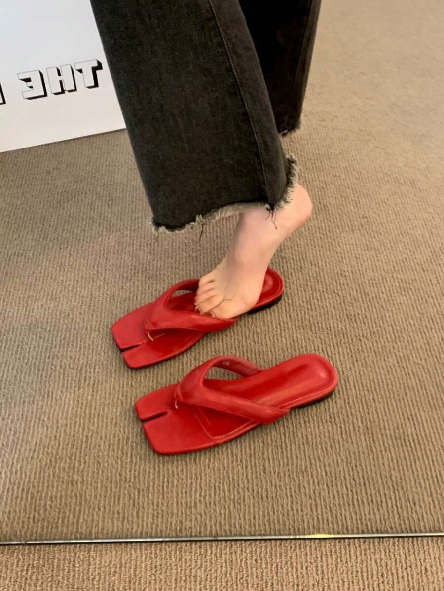 French-Style Gorgeous Red Sandals For Women, Perfect For Matching With ...