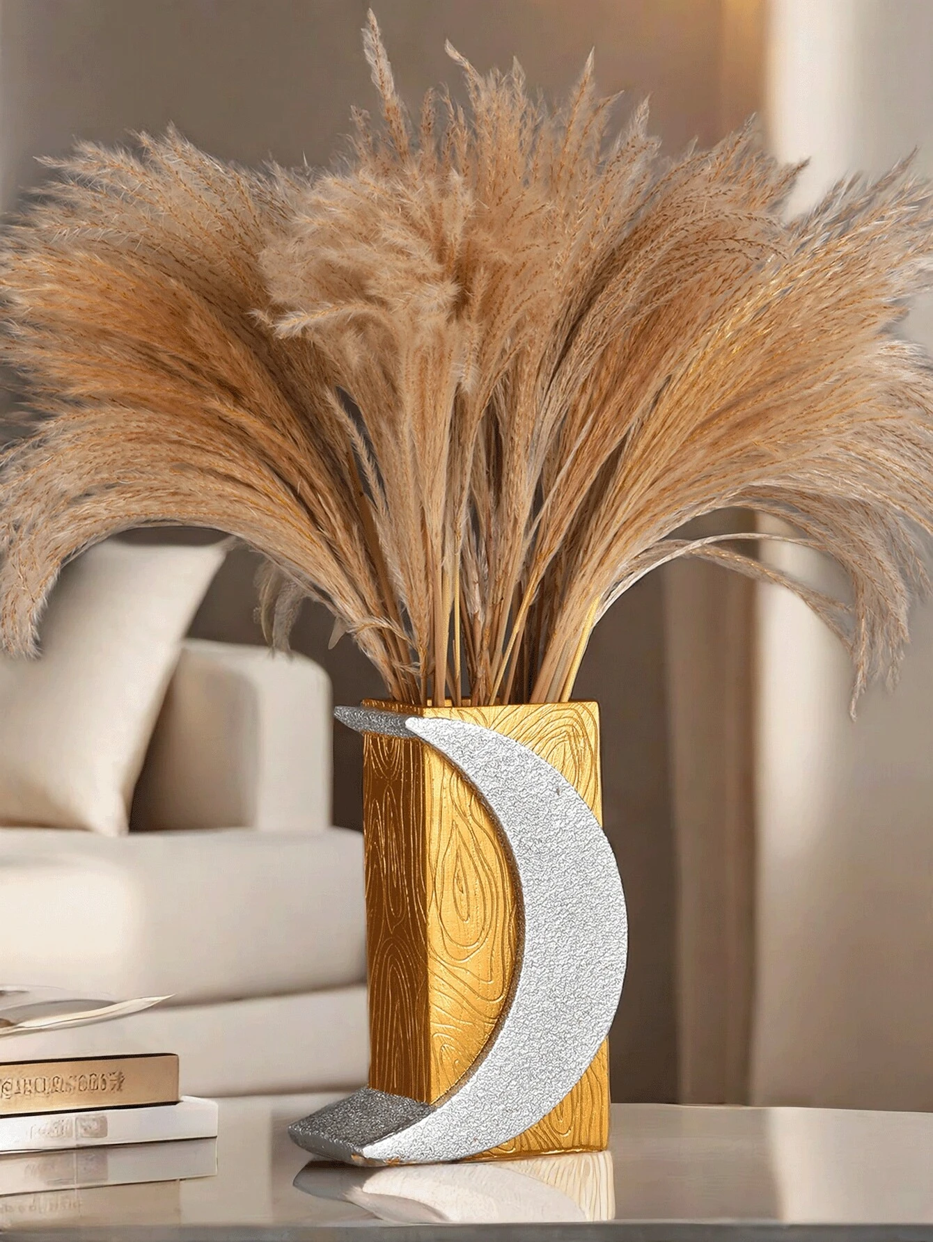 Home Decor Multicolor Resin Vase, Crescent Moon Decorative Vase For ...