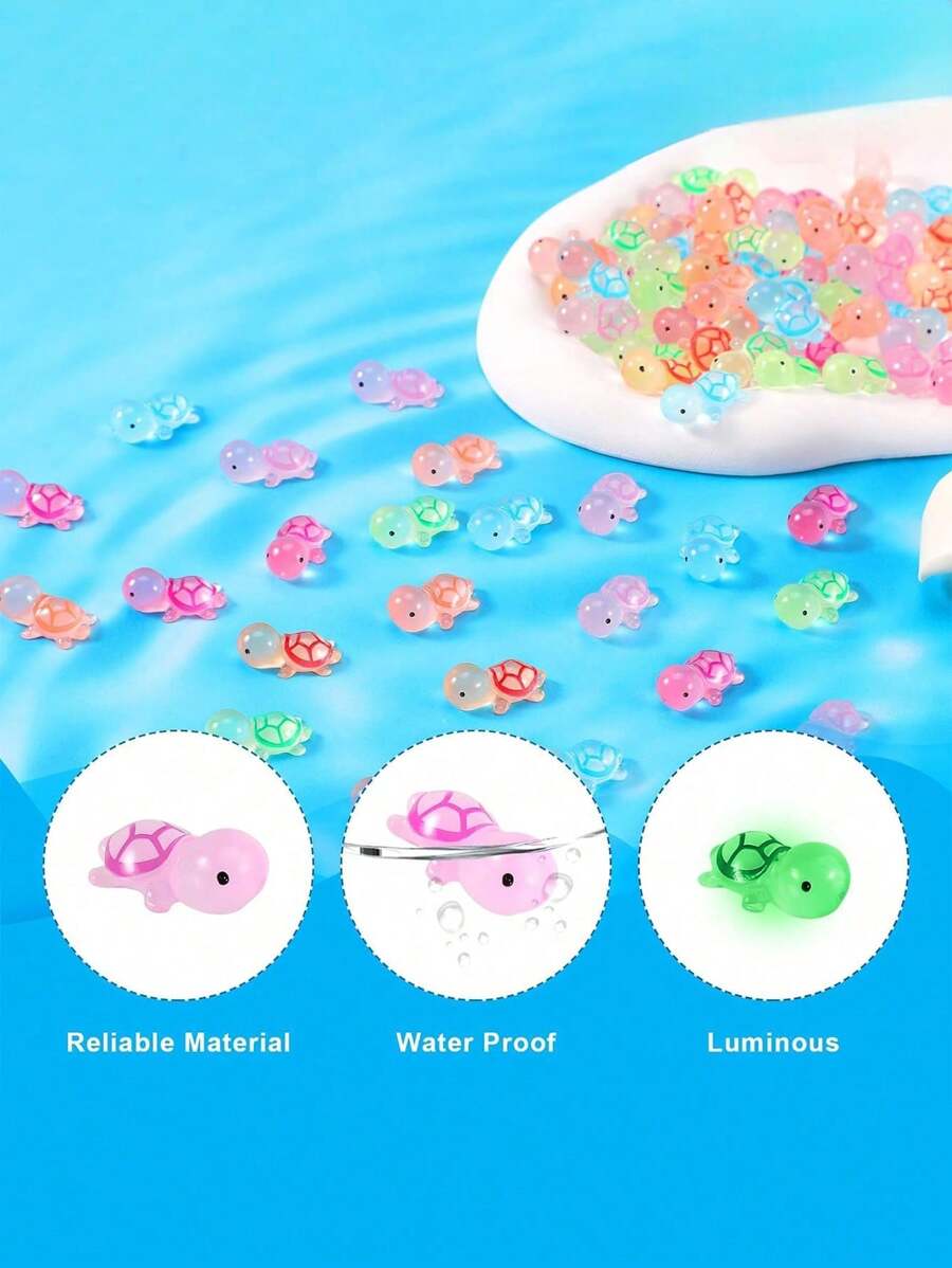 Luminous Mini Sea Turtle Figurine, Glow In The Dark Tiny Resin ...