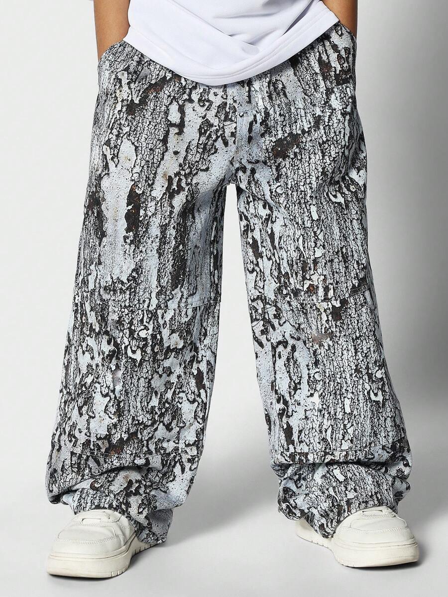 SUMWON Tween Girls Flare Fit Pants With All Over Print | SHEIN USA