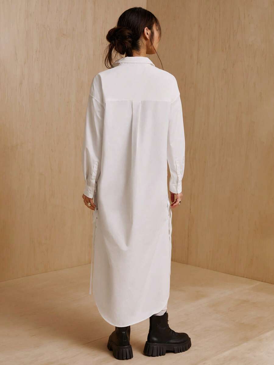 MONSE Designer Button-Down Elegant Dress, Cotton, Holiday, Party ...