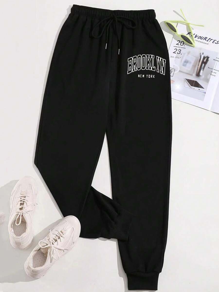 SHEIN Unity Women's New Fashionable Casual Letter Printed Sweatpants ...