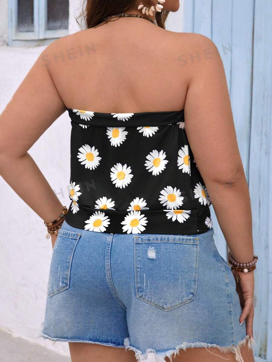 SHEIN VCAY Damen Daisy Muster Tube Top in großen Größen | aktuelle ...