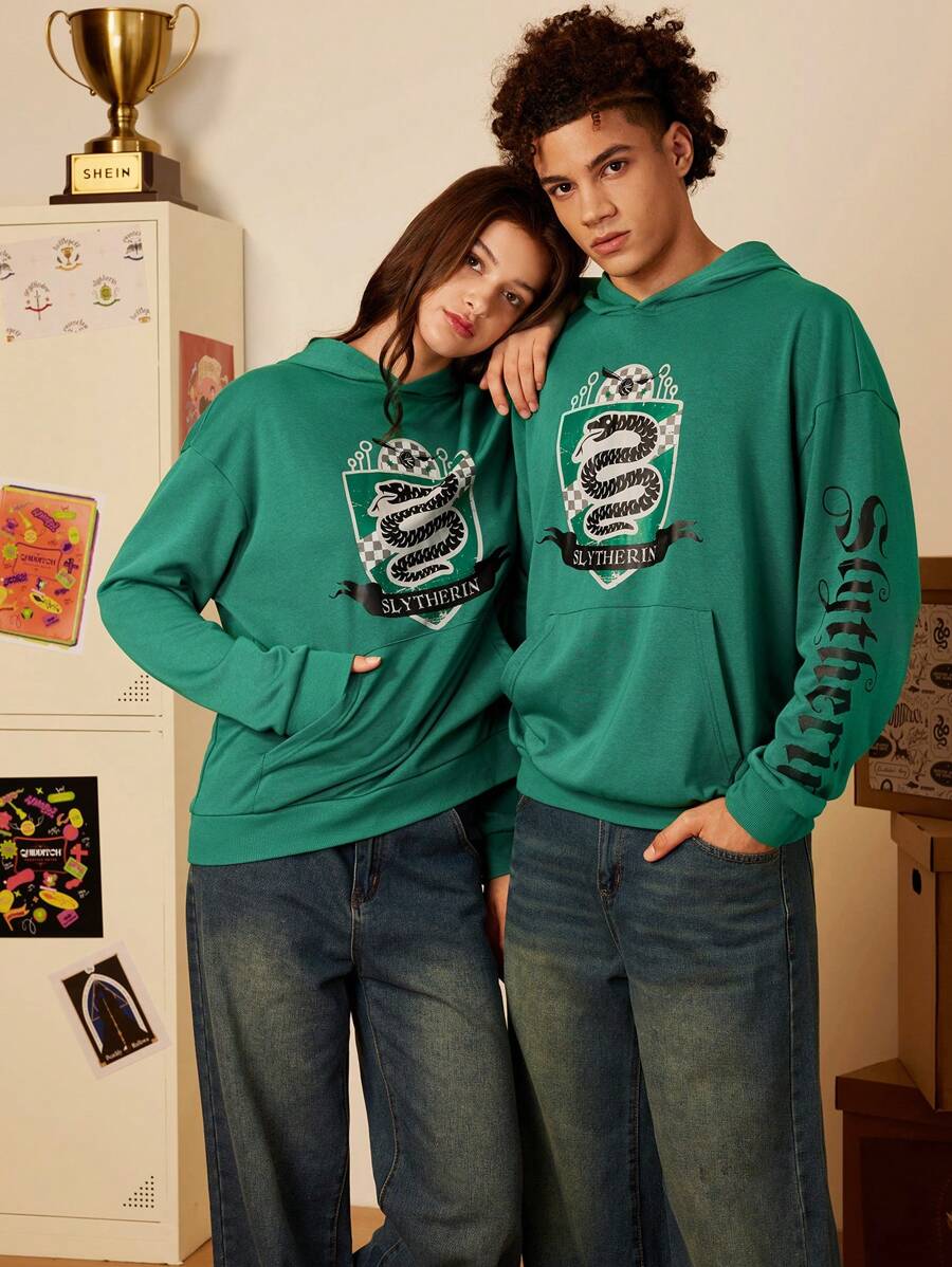 HARRY POTTER X SHEIN Unisex 1pc Casual Loose Knit Classic Badge Logo ...