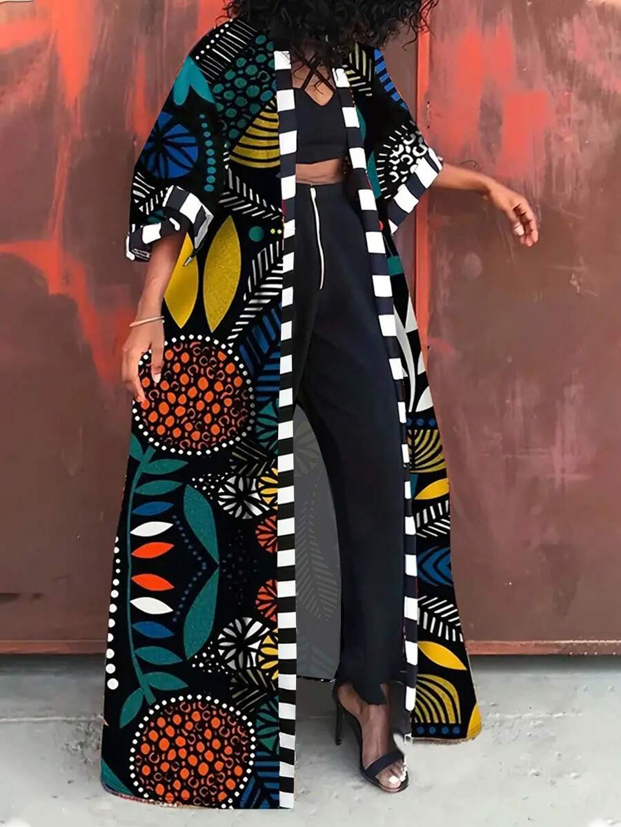 SHEIN Essnce Women's Random Printed Simple Casual Regular Jacket | SHEIN UK