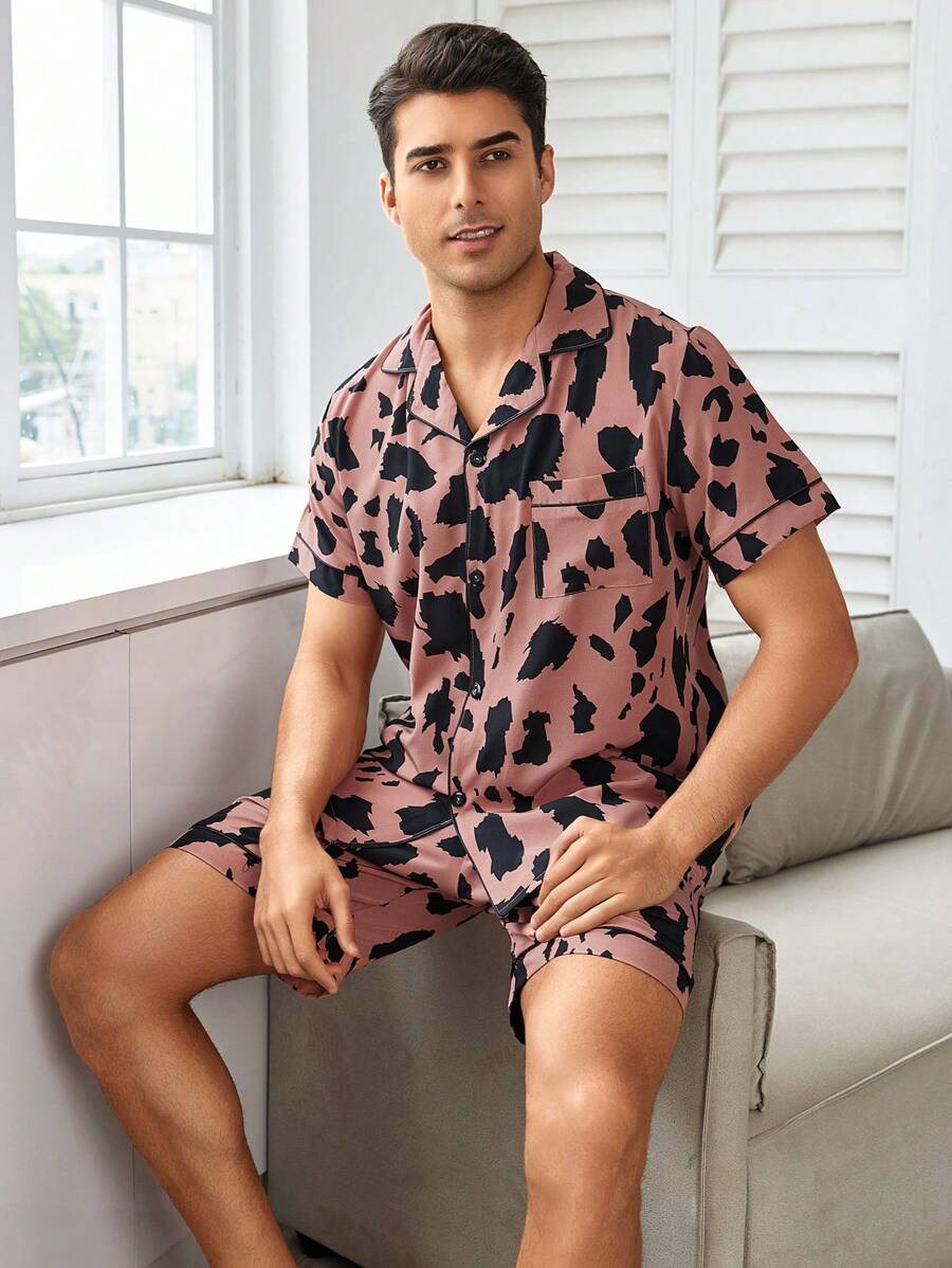 Shein CoupledUp Conjunto de roupa masculina para ficar em casa com ...