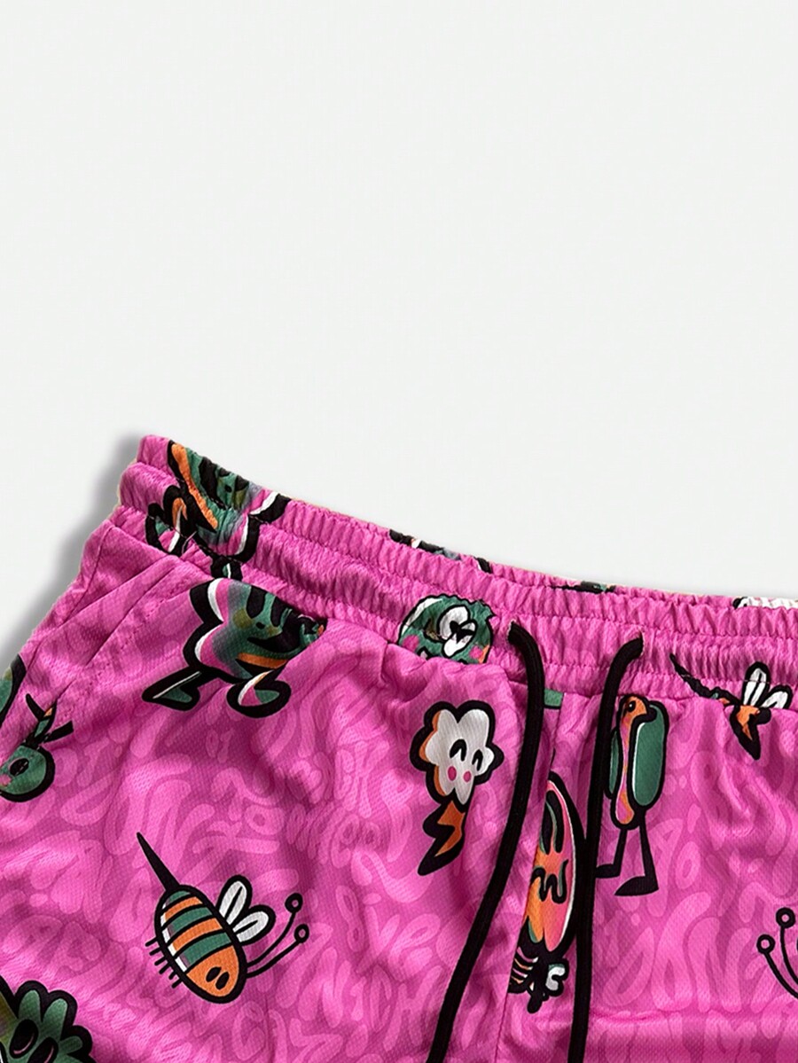 Wotto Męskie, artystyczne, oddychające szorty z nadrukiem graffiti (2 w ...