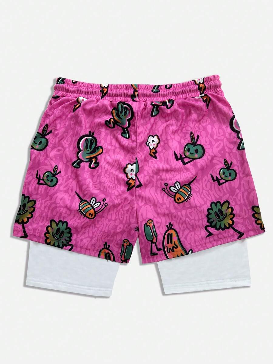 Wotto Męskie, artystyczne, oddychające szorty z nadrukiem graffiti (2 w ...