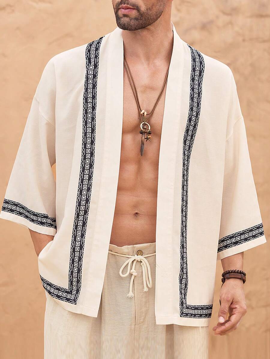 Manfinity Vacaylife Men Beach Outfits Summer Vacation Woven Casual ...