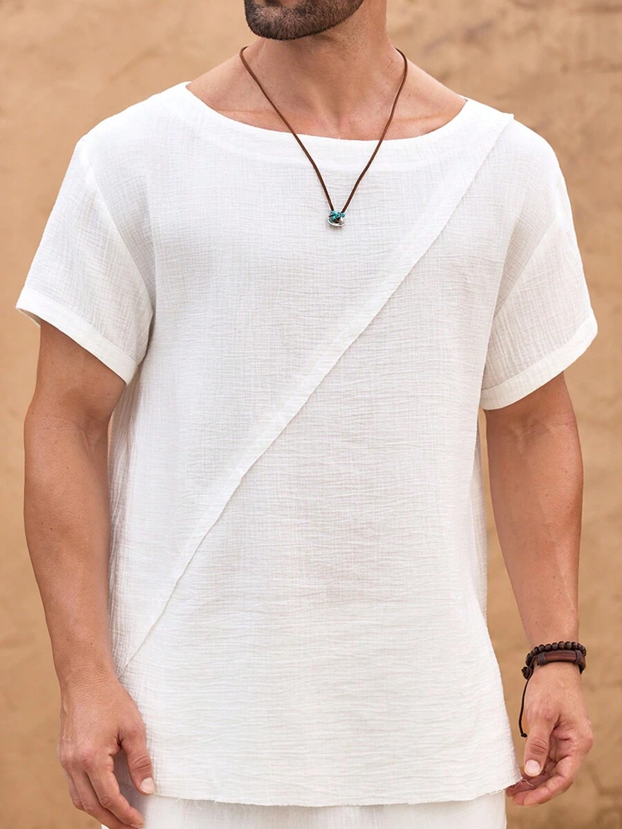 Manfinity Vacaylife 1pc Men Beach Outfits Summer Vacation Basic Woven ...