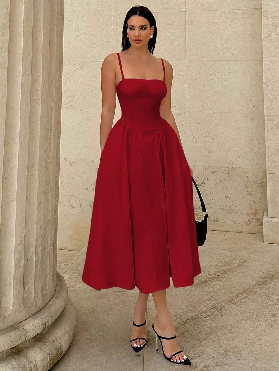 SHEIN Essnce Spring/Summer Wedding Appropriate White Bridal Spaghetti ...