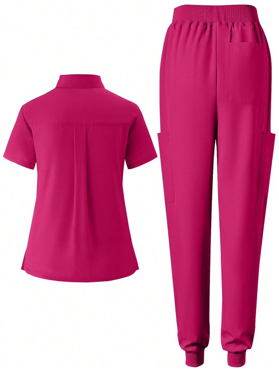 Women's Matte Stretchy Running Compression Scrub For Nurses And Doctors ...