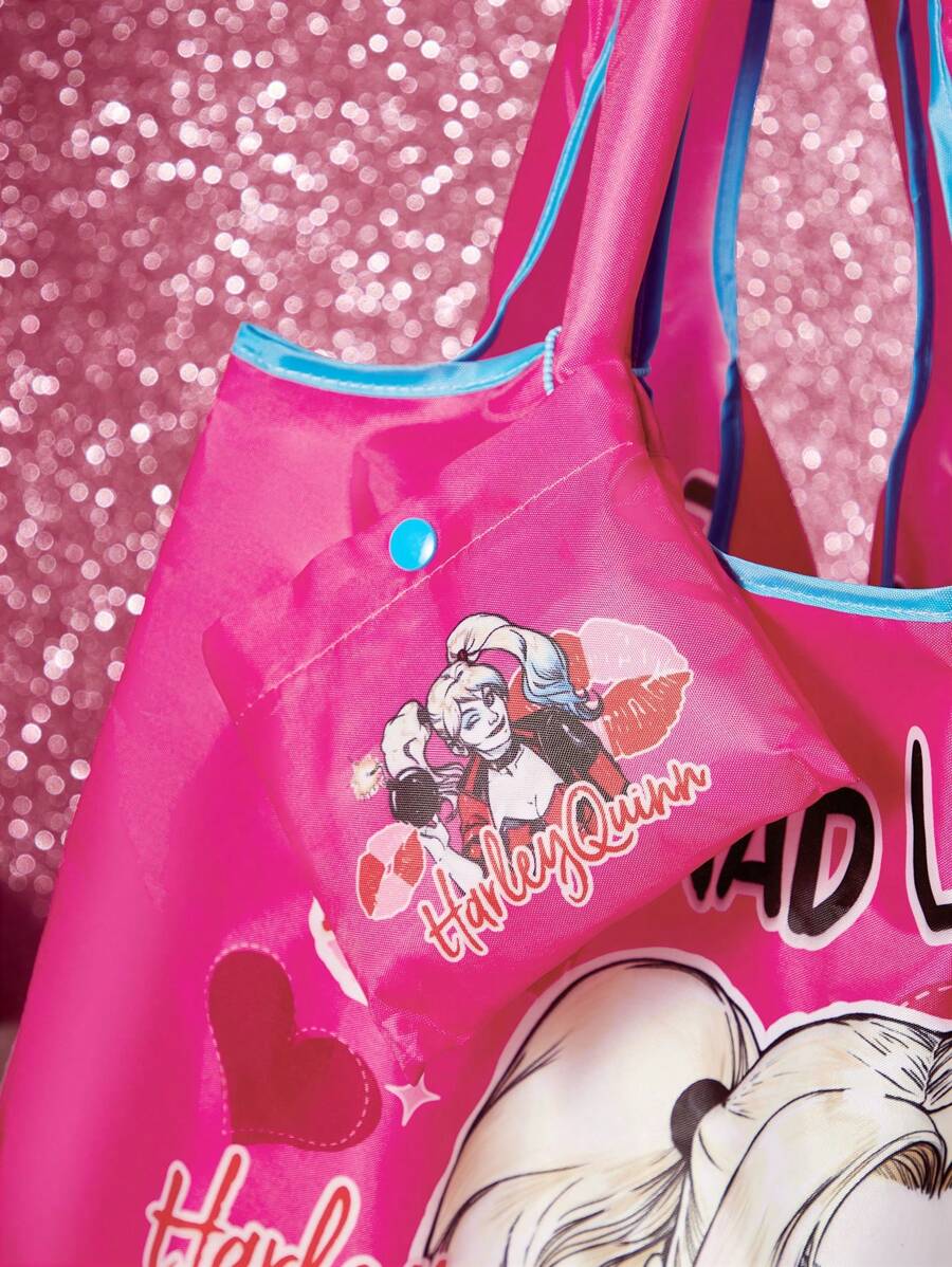 Harley Quinn X SHEIN Cartoon Character And Letter Printed Contrast ...