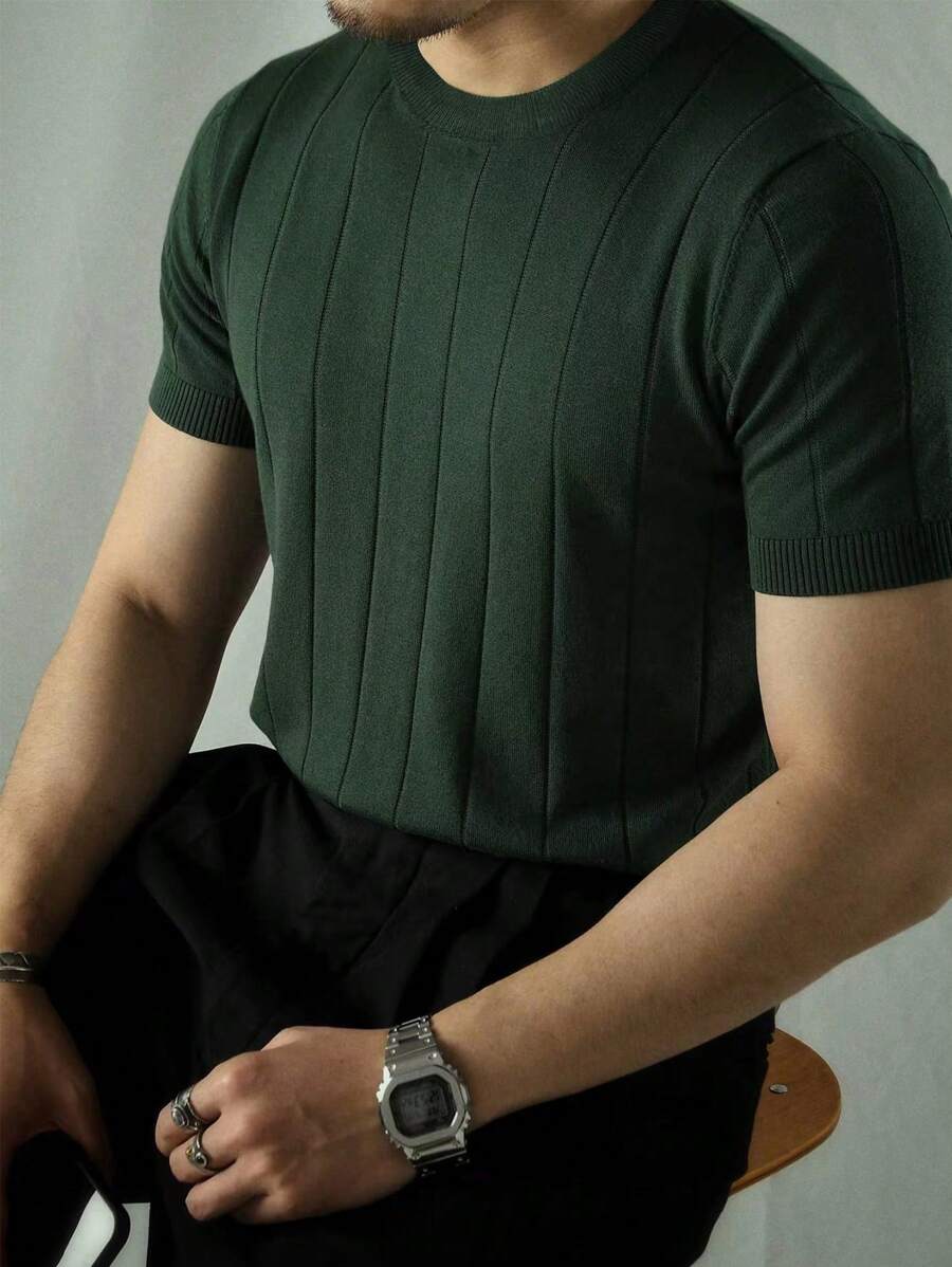 Men Solid Ribbed Knit Top | SHEIN USA