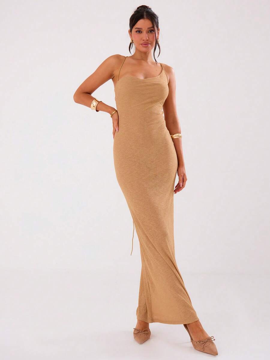 MUSERA Sheer Asymmetrical Neck Maxi Dress Summer, Beach, Sexy | SHEIN EUR