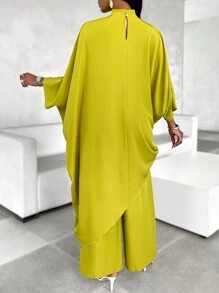 AIJ Amarilo Women's Solid Color Minimalist Everyday Long Shirt + Wide ...