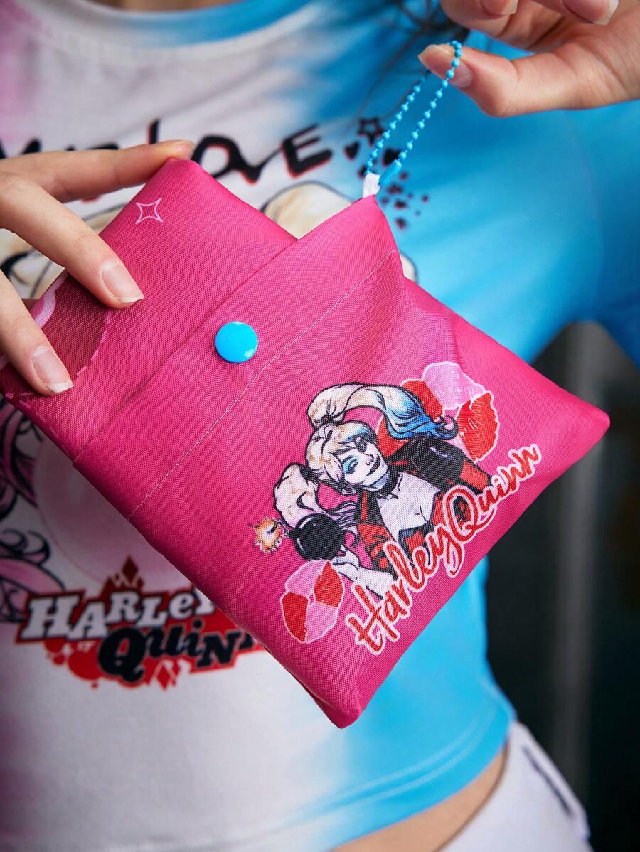 Harley Quinn X SHEIN Cartoon Character And Letter Printed Contrast ...