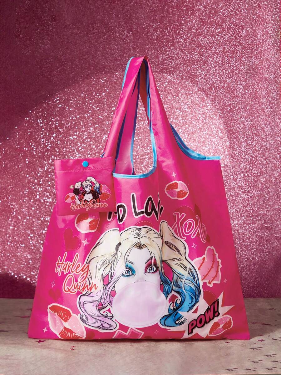 Harley Quinn X SHEIN Cartoon Character And Letter Printed Contrast ...