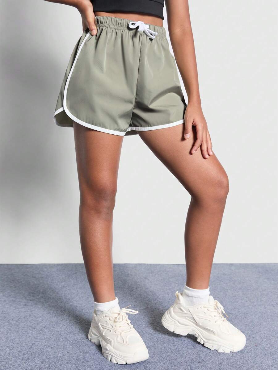 SHEIN Shorts blancos tejidos para niña preadolescente con empalme liso ...
