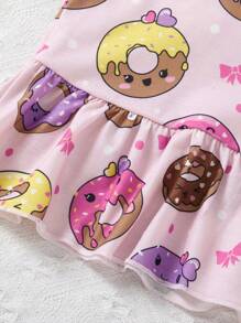 Nachthemd Mit Kurzen Ärmeln Für Tween Mädchen Mit Donut-druck Und ...