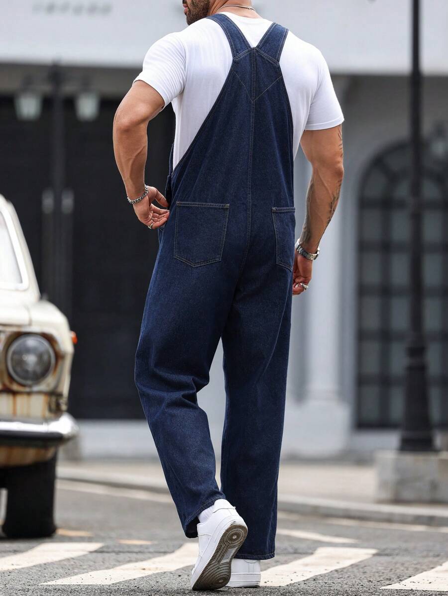 Manfinity Homme Men's Plus Size Original Blue Plain Basic Denim Casual ...