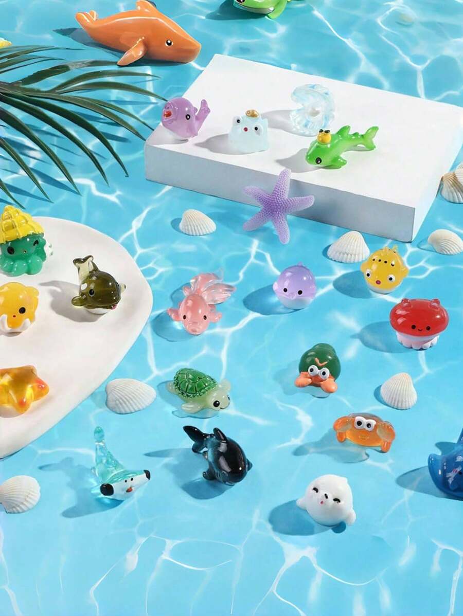 Mini Ocean Resin Animals ,Tiny Sea Animals Figurines, Marine Miniature ...