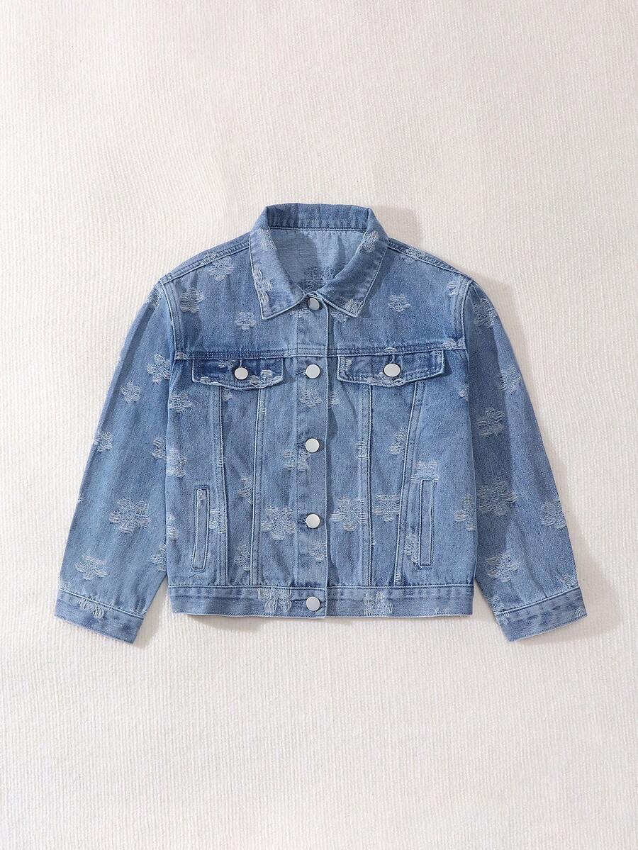 Tween Girls' Cute And Playful Denim Jacket And Coat | SHEIN USA