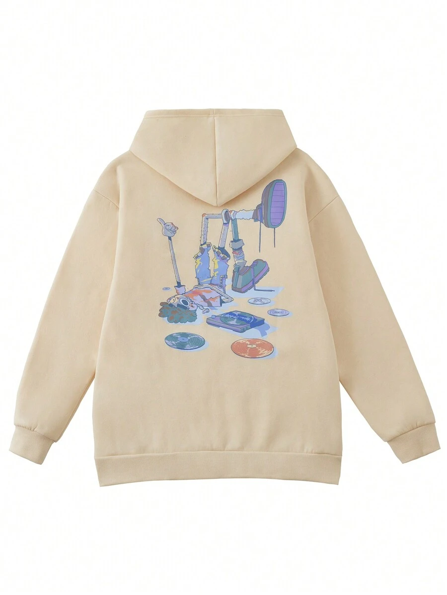 GAWX Artist Men's Casual Cartoon Printed Hoodie, Fall Sweatshirt, For ...