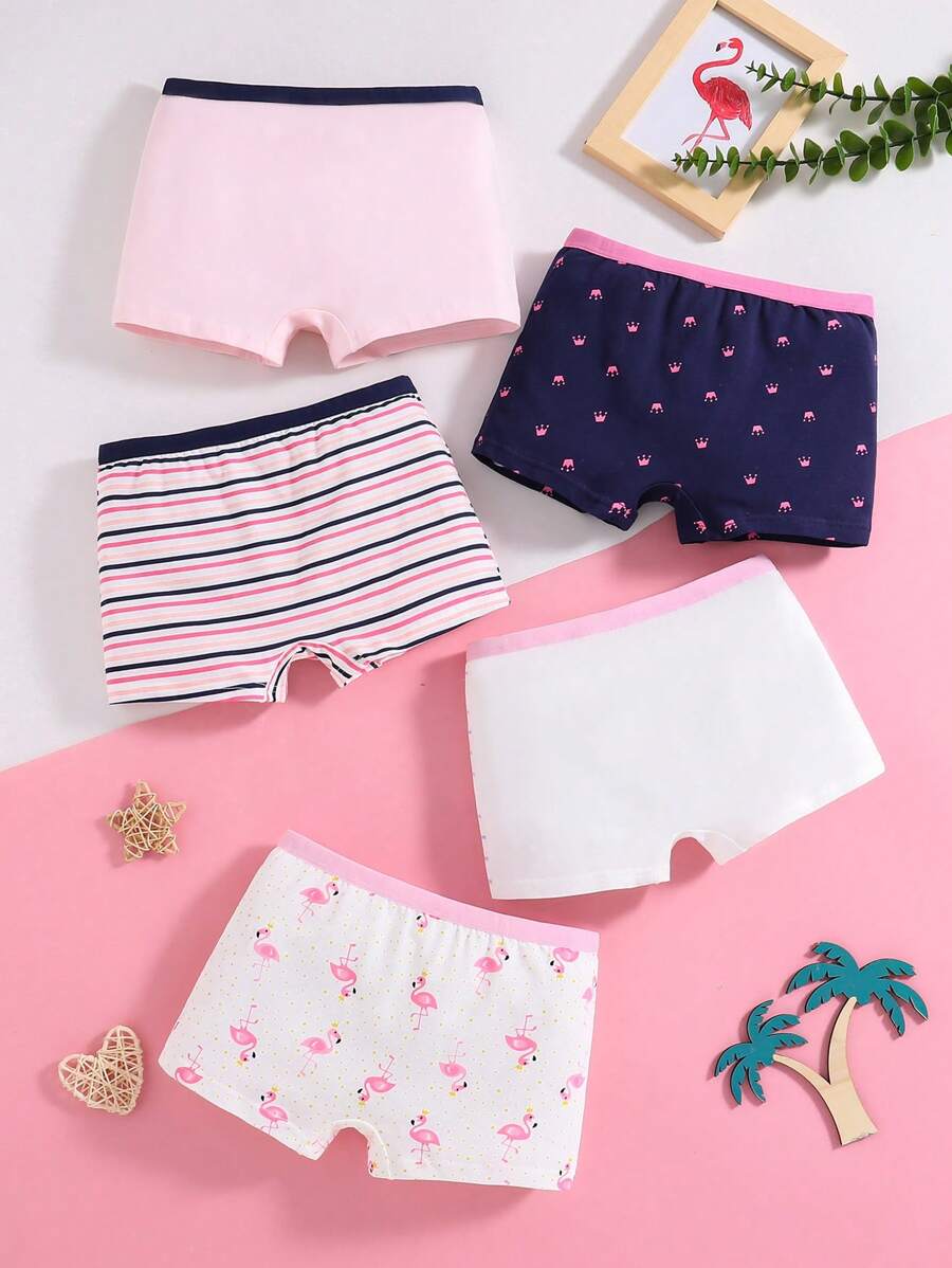 Tween Girl School Lingerie 5-Pack Traceable Boxer Briefs | SHEIN USA