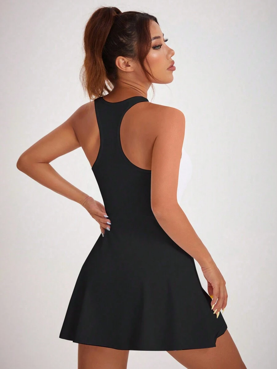 Women's Basic Zipper A-Line Dress Hem Tennis Sport Dress | SHEIN USA