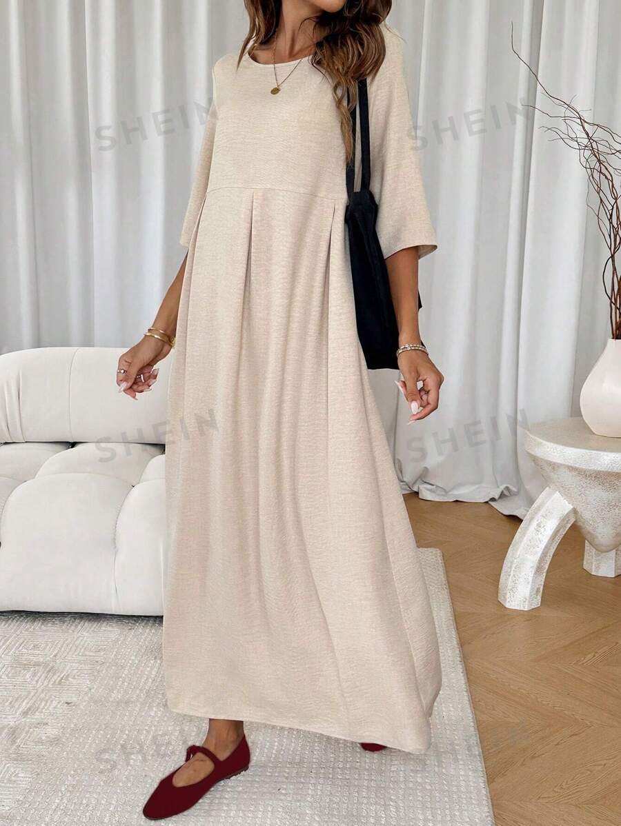 SHEIN LUNE Loose Fit Cotton Linen Texture Wrinkle Casual Forest Style ...