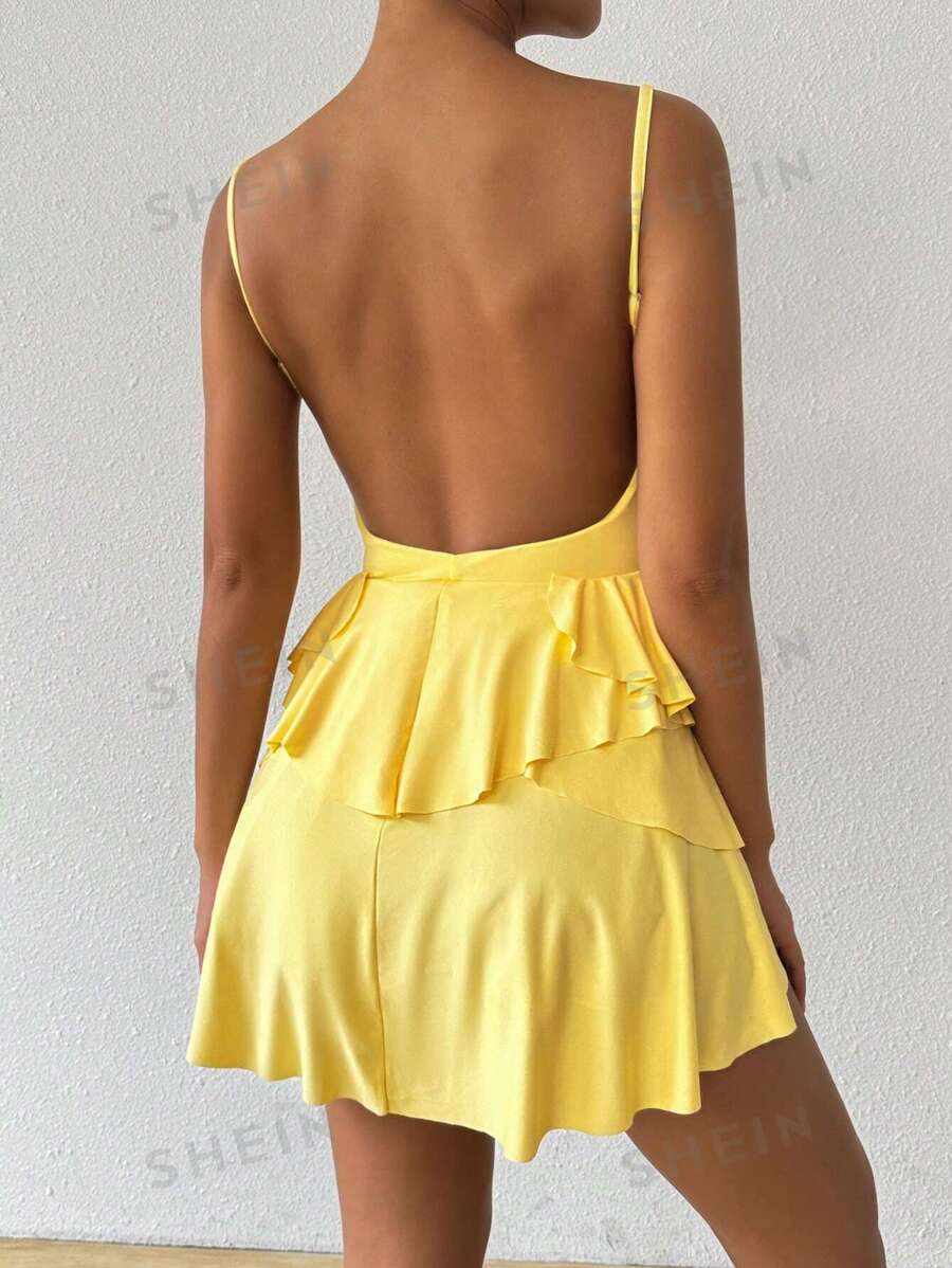 SHEIN BAE French-Style Sexy Solid Color Tiered Sweet & Spicy Princess ...