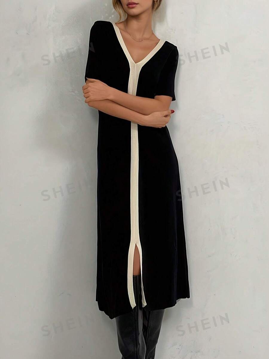 SHEIN Frenchy Women's Long Casual, Elegant And Comfortable Black ...