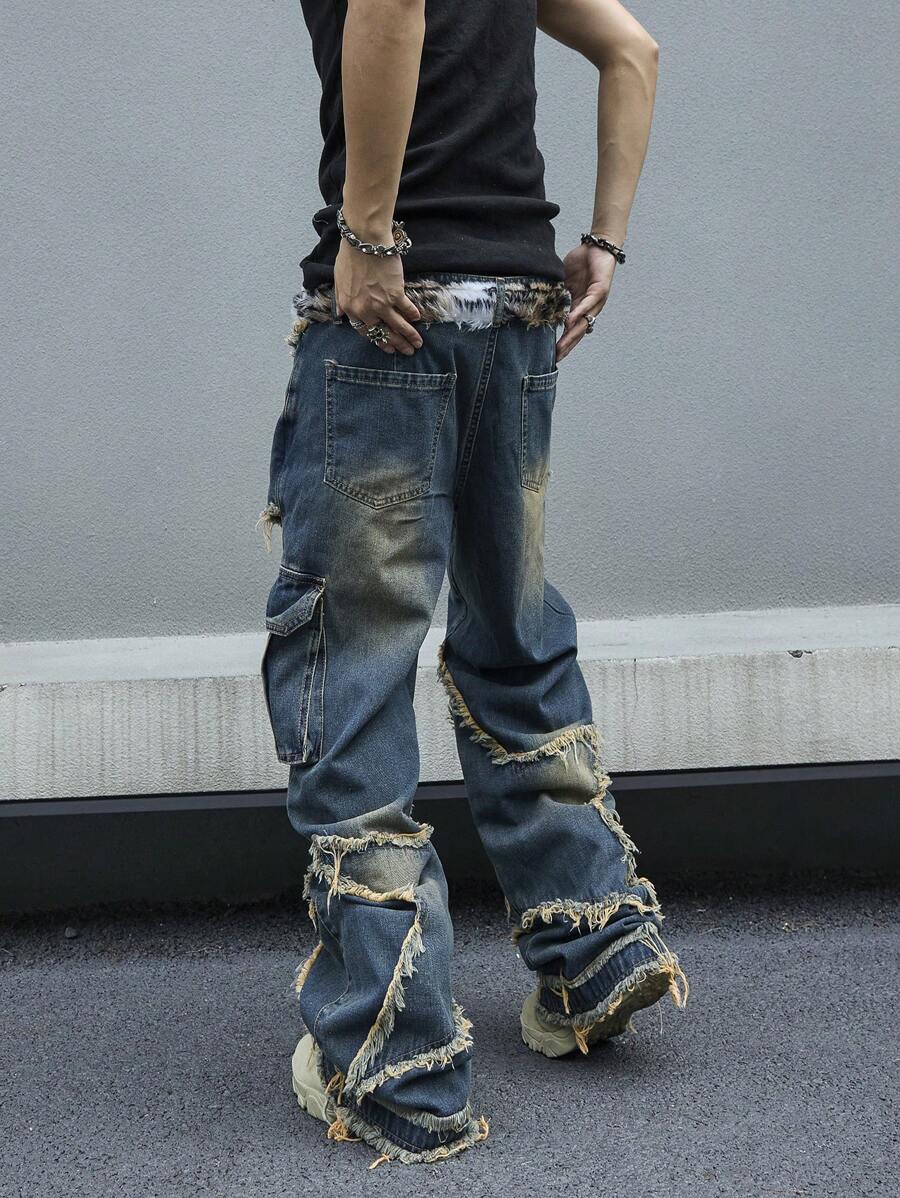 Manfinity EMRG Men's Fashionable Simple Daily Wear Denim Jeans, Plain ...