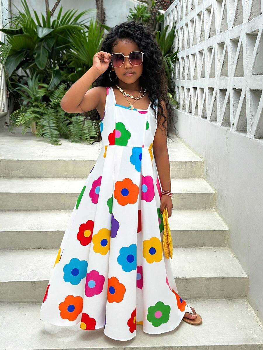 SHEIN SLAYR Tween Girl Tween Girl Casual Street Chic White Floral Print ...