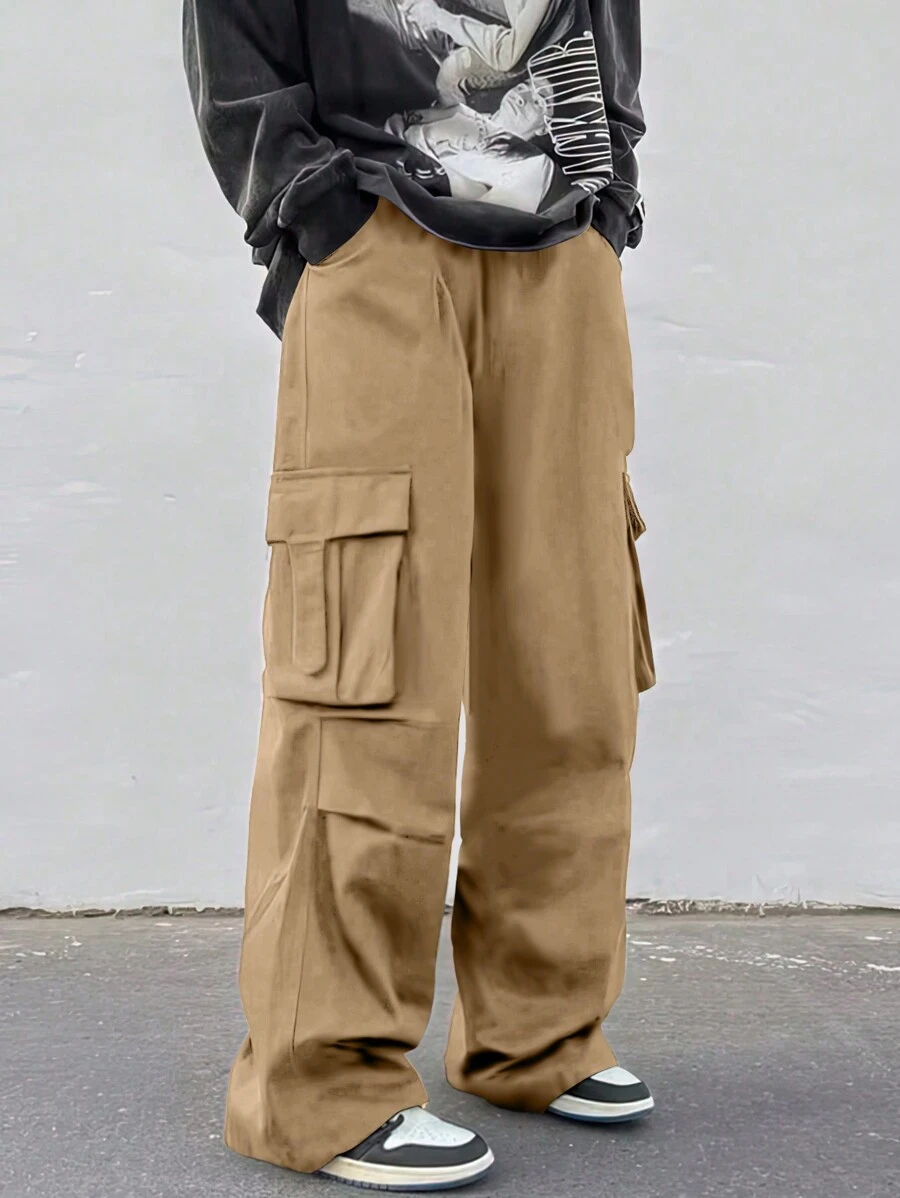 Manfinity EMRG Loose Fit Men's Cargo Pants With Flap Pockets And Side ...