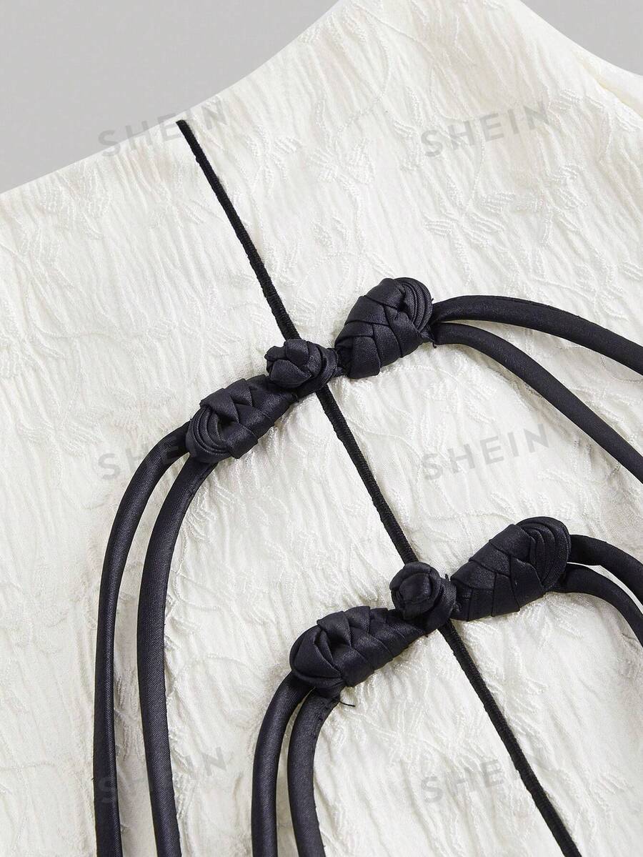 SHEIN MOD Summer Chinese Style Split Skirt With A-Line Design, White ...