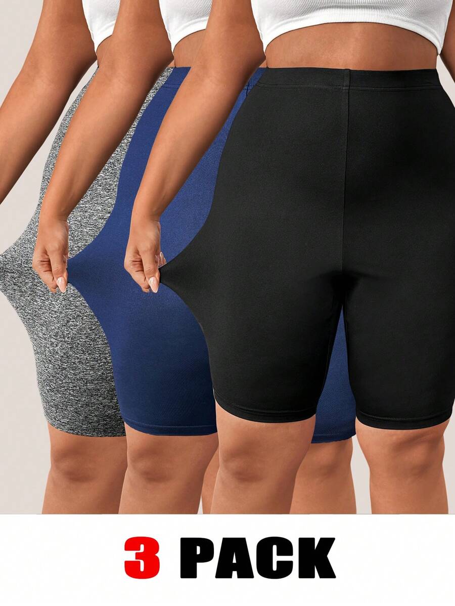 SHEIN CURVE+ Curve Plus Multipack Plus-Size Women's Solid Color 3pcs ...