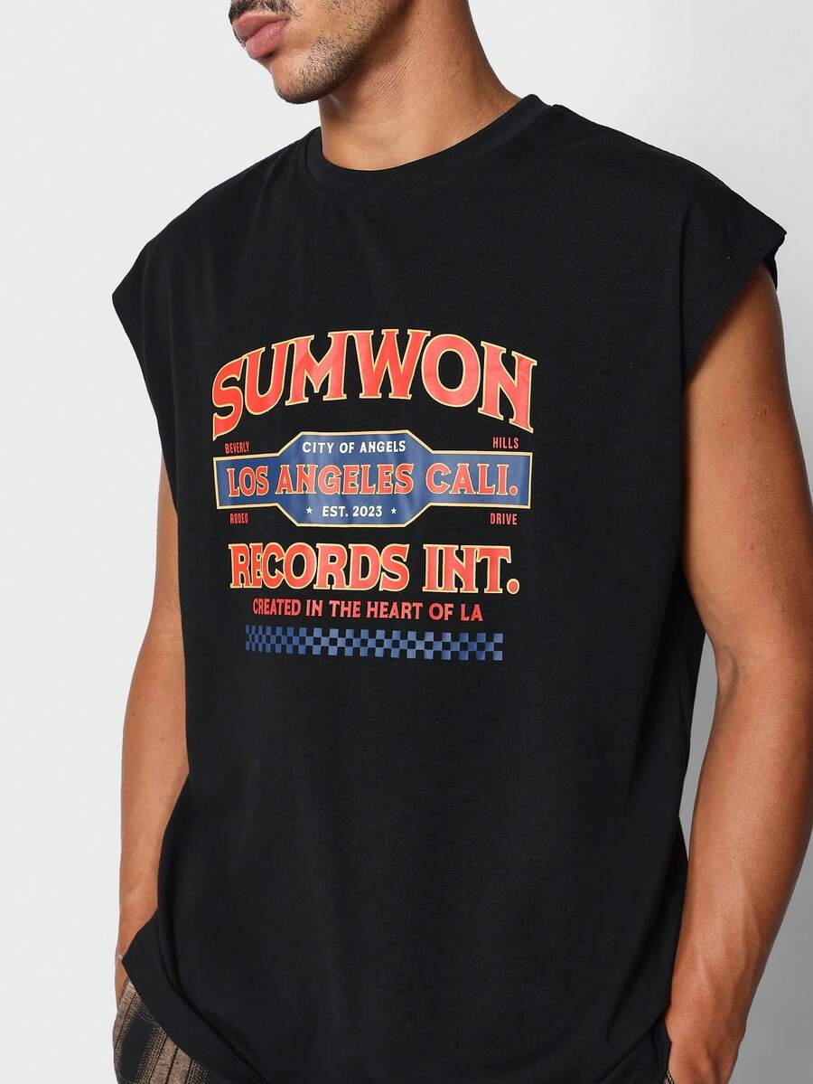 SUMWON Tank With Front Graphic For Daily Wear | SHEIN USA