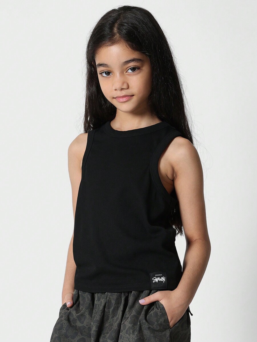SUMWON Tween Girls Tank Top And Loose Fit Baggy Parachute Pant With All ...