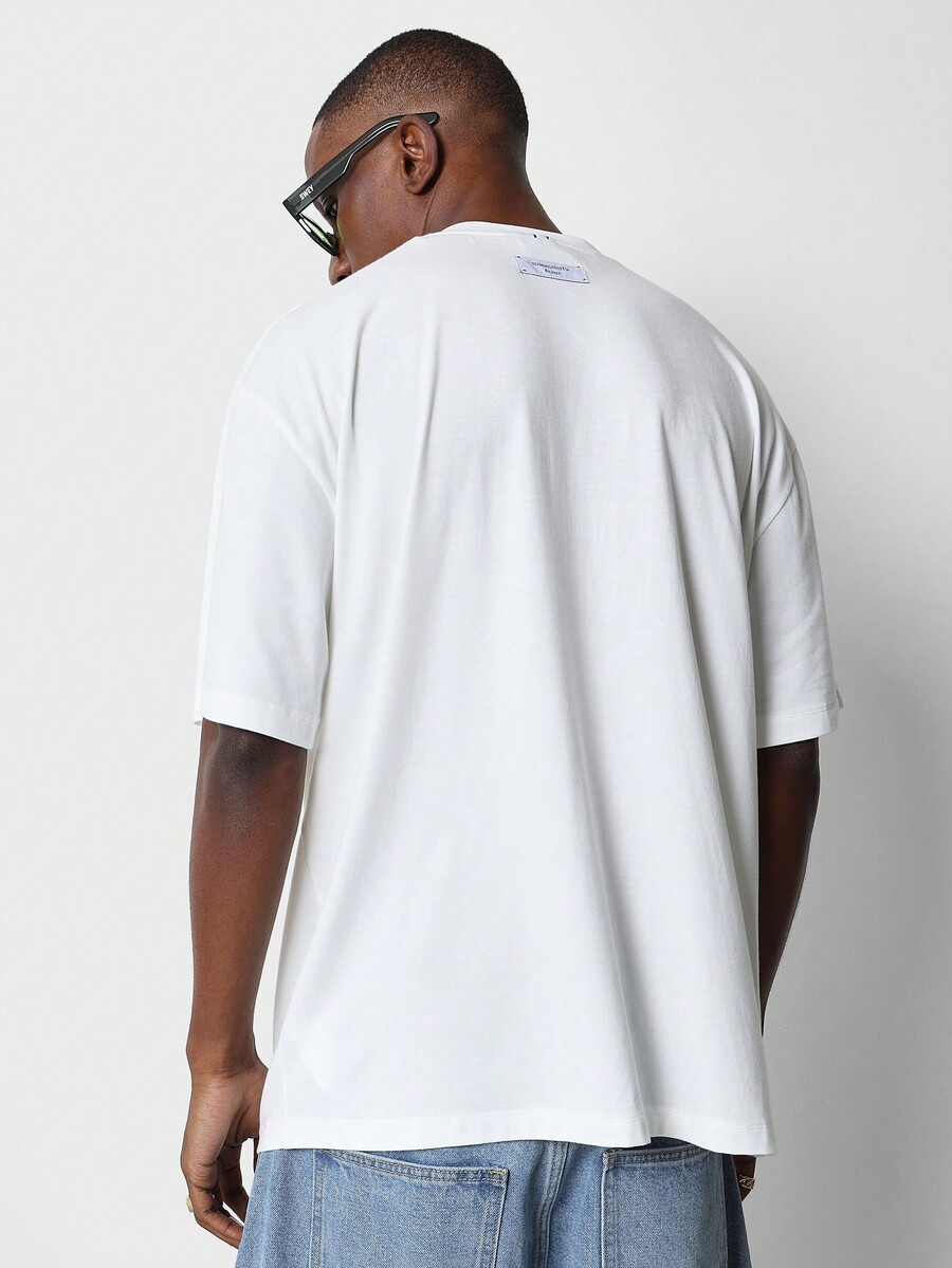 SUMWON Camiseta Com Detalhe de Broche Pronta para a Faculdade | SHEIN ...