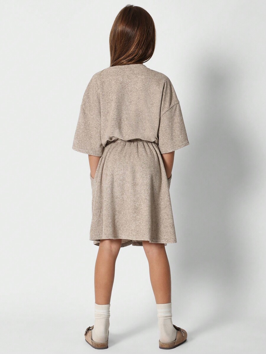 SUMWON Tween Girls Tee Dress With Tie Waist Detail | SHEIN UK