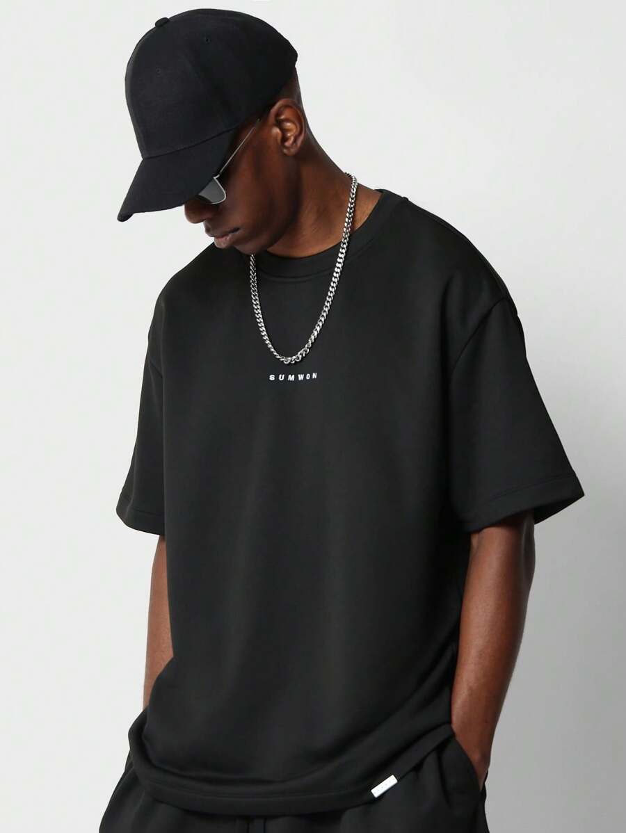 SUMWON Tee With Number Print And Pleated Jorts 2 Piece Set | SHEIN EUR