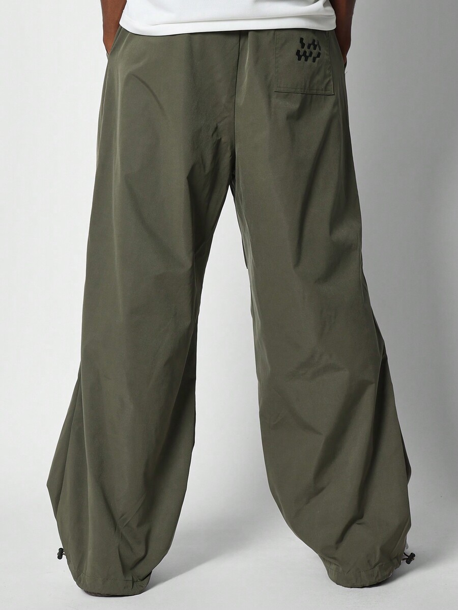 SUMWON Stylish Army Green Wide Leg Pants With Orange Slash Details ...