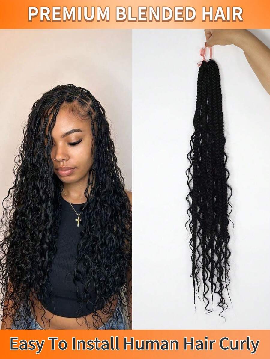 24 Inch Goddess Pre Stretched Braiding Hair Crochet Hair Crochet Box ...
