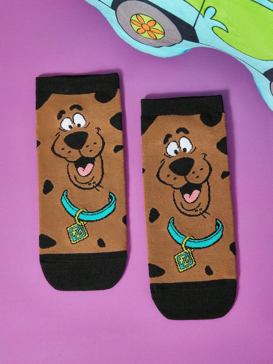 SCOOBY-DOO X SHEIN 1 Pair Women's Cute Cartoon Dog Patterned Breathable ...