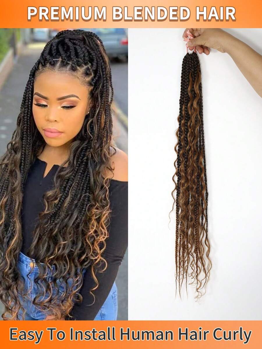 24 Inch Goddess Pre Stretched Braiding Hair Crochet Hair Crochet Box ...