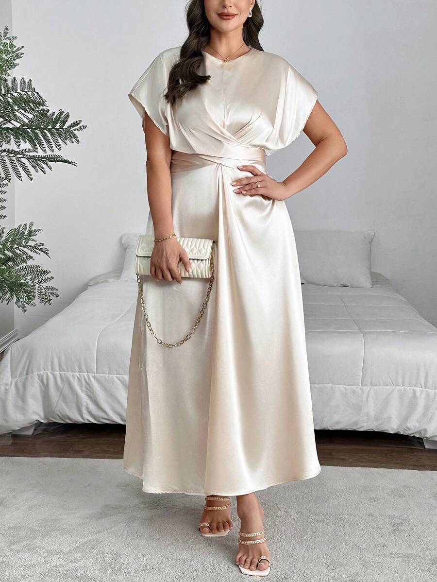 SHEIN Privé Plus Size Elegant Women's V-Neck Short Sleeve/ Sleeveless ...